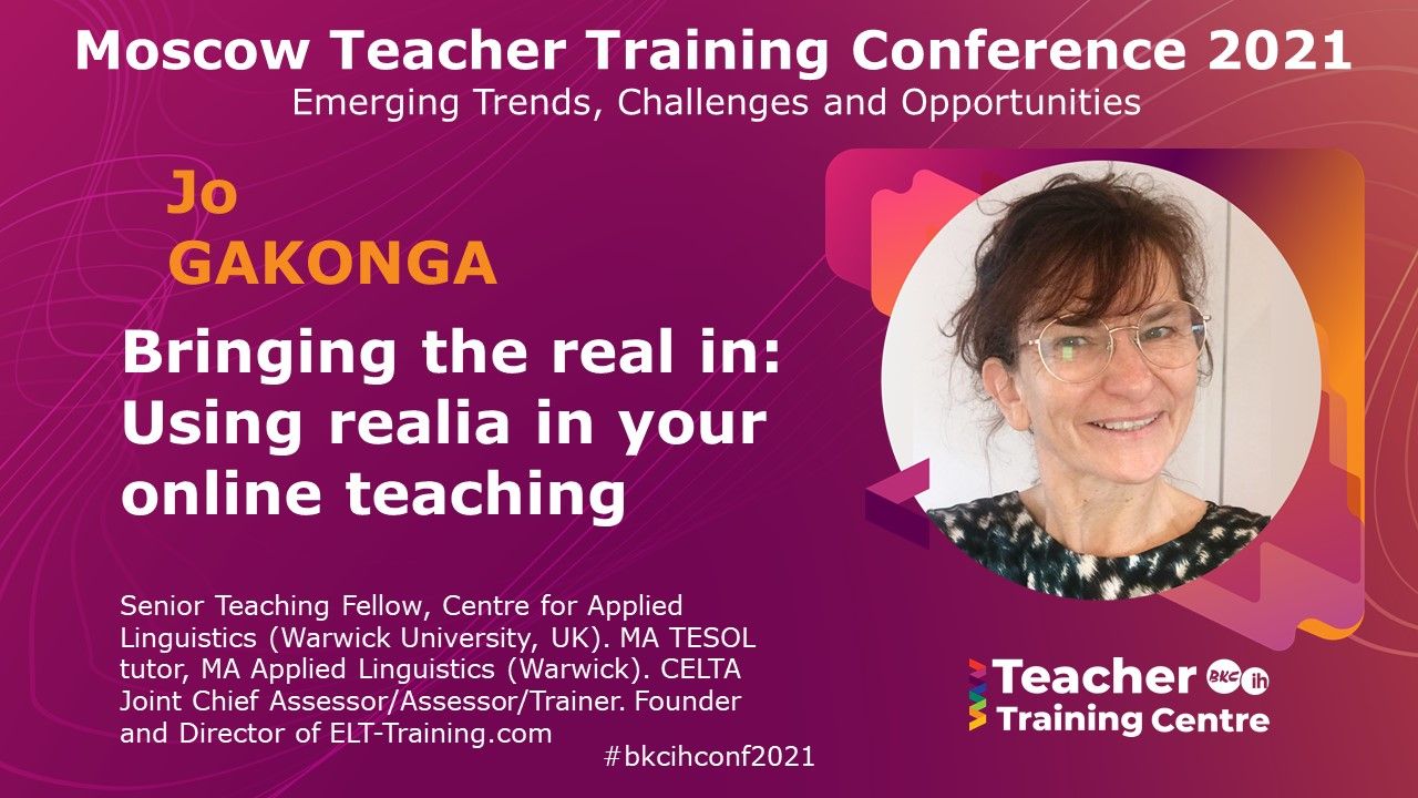 Bringing realia into the online classroom | ELT-Training | Jo Gakonga