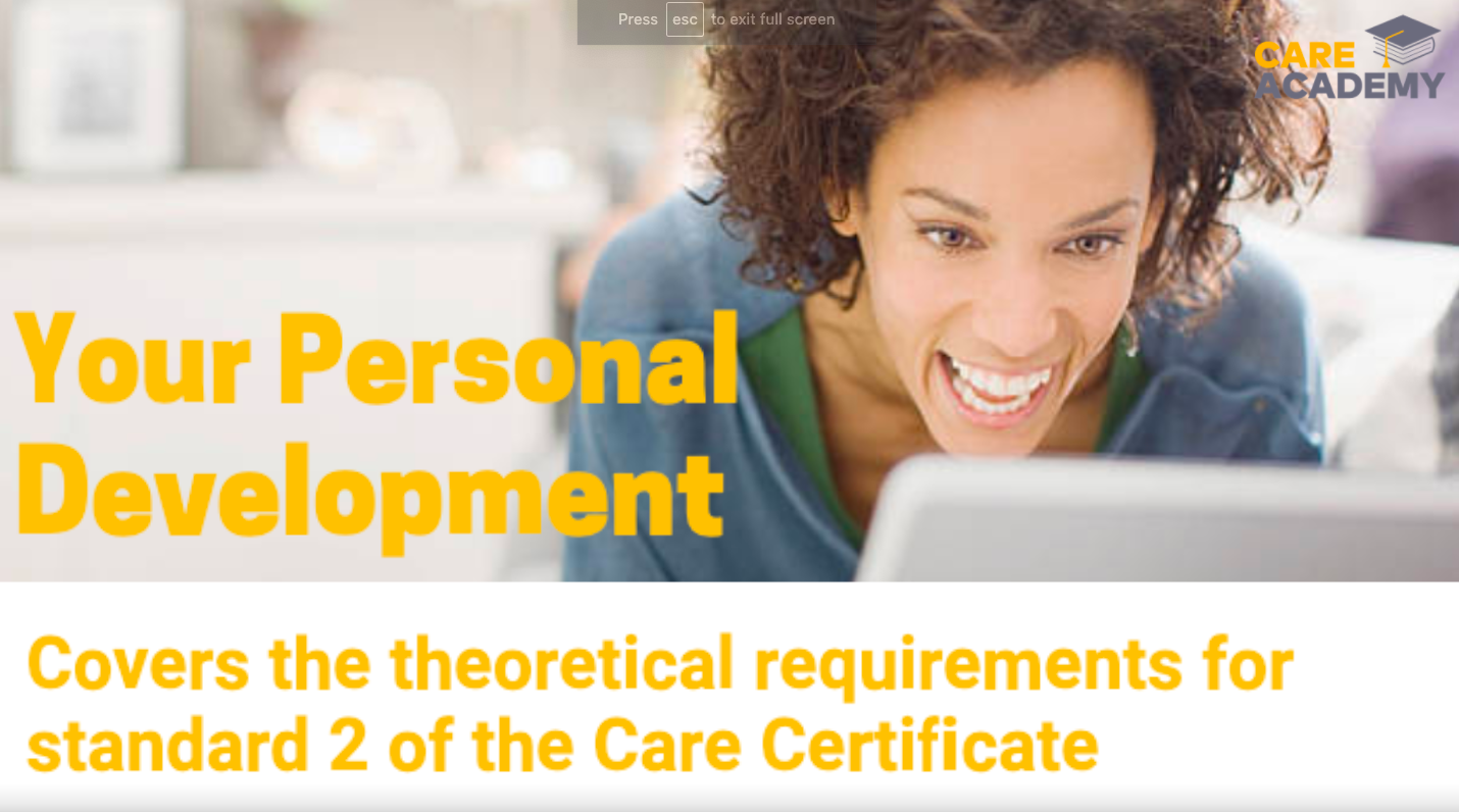 Your Personal Development | Care Certificate theory | Care Academy